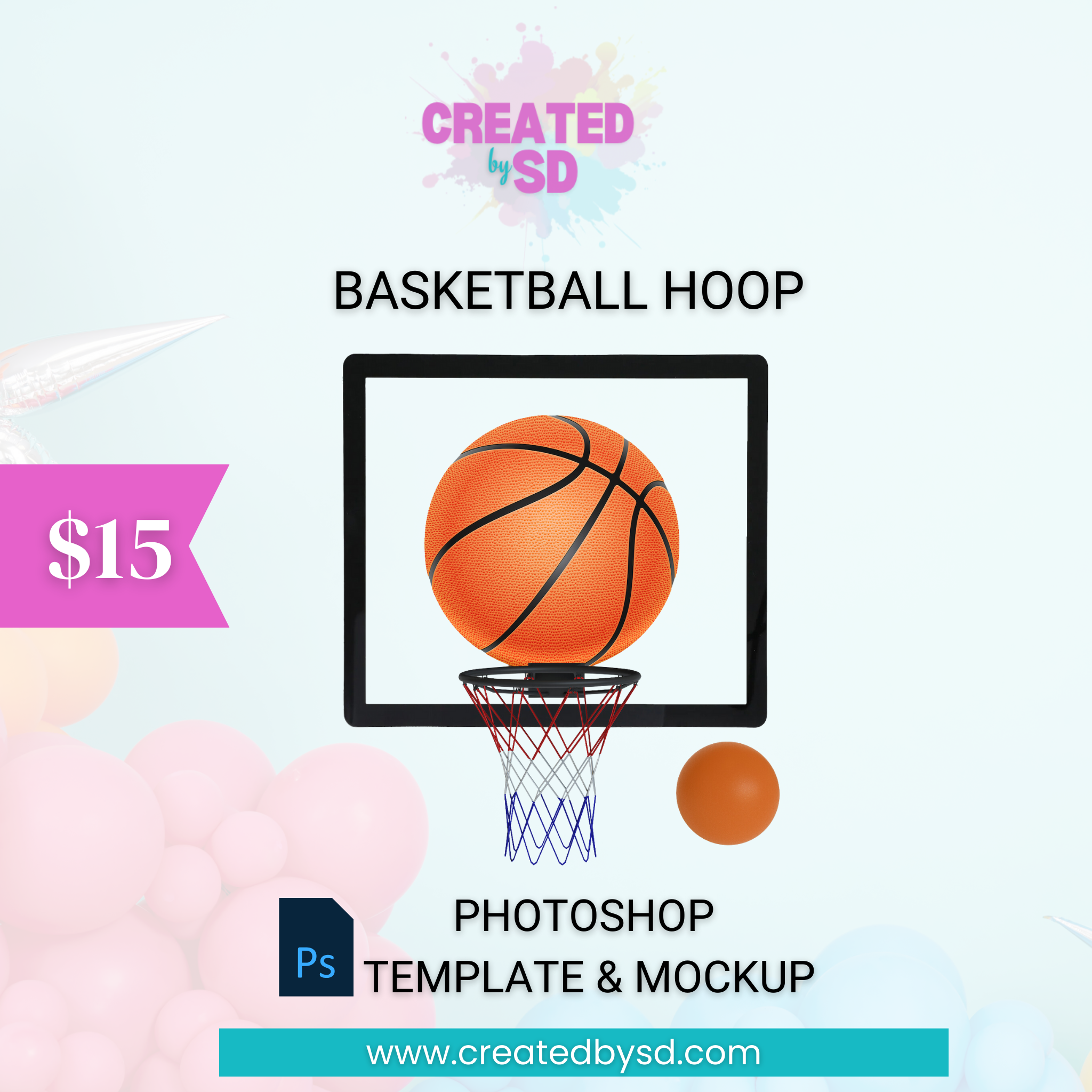 Basketball Hoop Template & Mockup – Created by SD